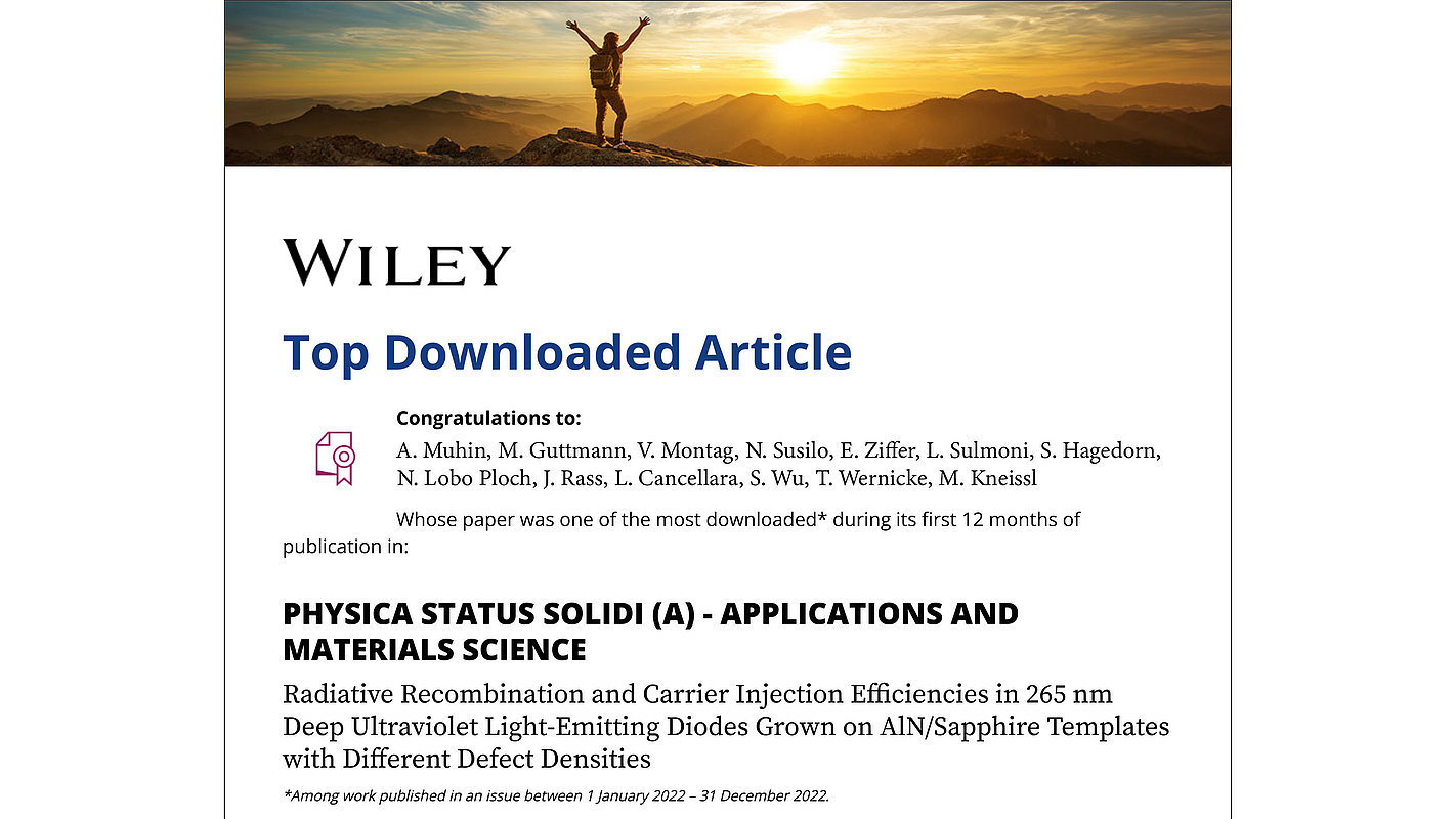 Joint publication among the top 10 downloads | Ferdinand-Braun-Institut