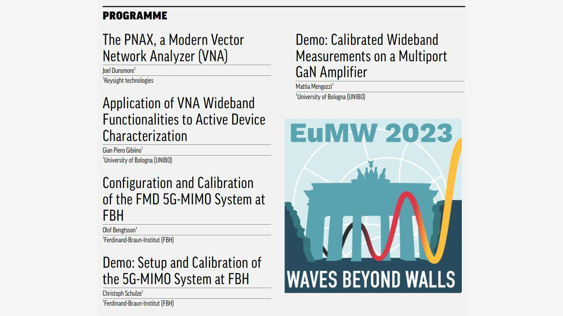 European Microwave Week 2023 | Ferdinand-Braun-Institut