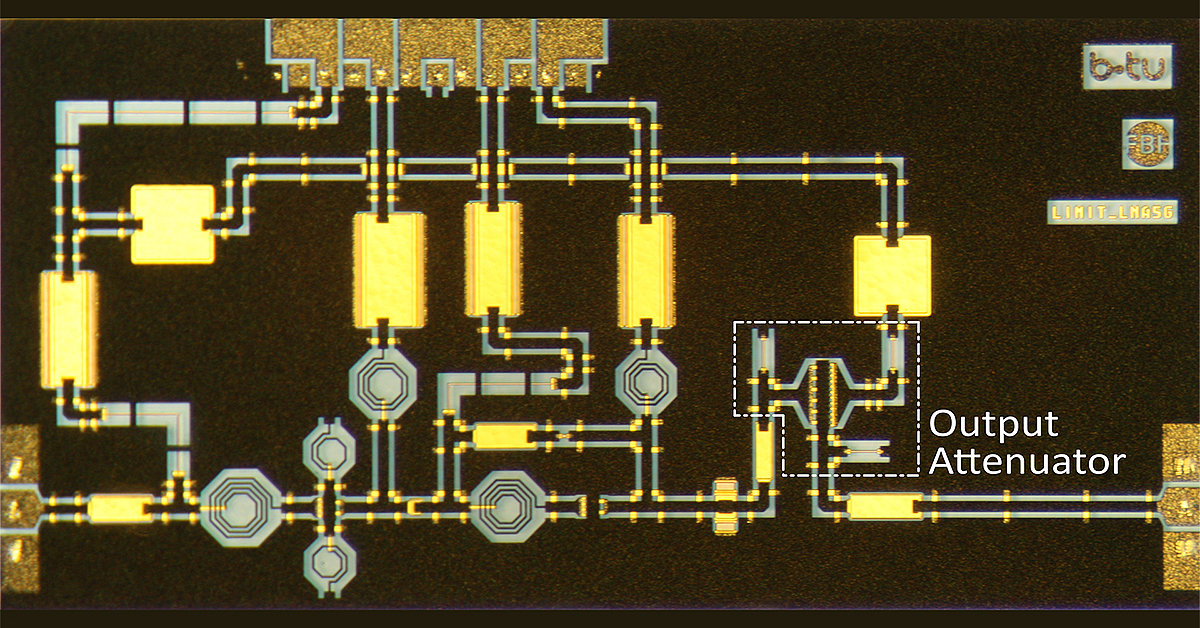 Rugged GaN low-noise amplifier MMIC to limit the output power under ...